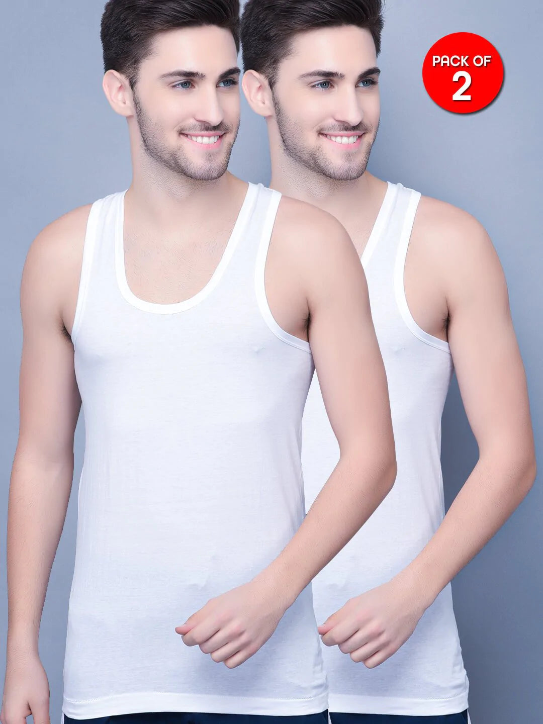 Cobb Men White Solid Innerwear Vest Pack Of 2 – Cobbitalyofficial