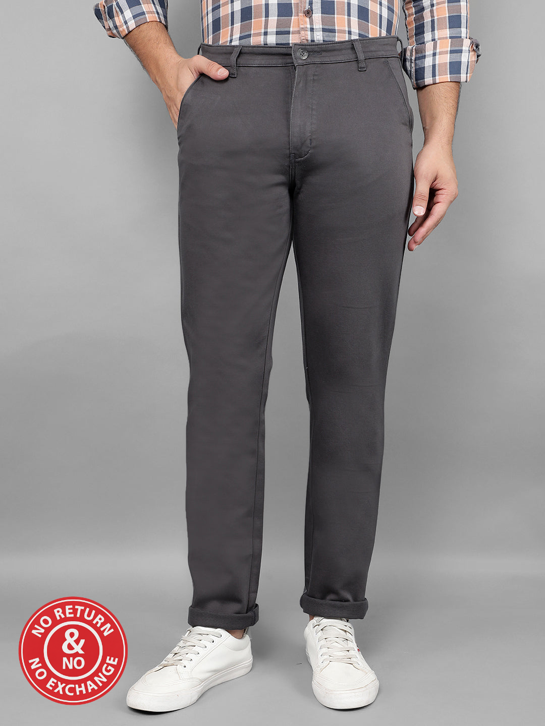 Sophisticated Comfort: Cobb Dark Grey Ultra Fit Casual Trouser | Shop ...