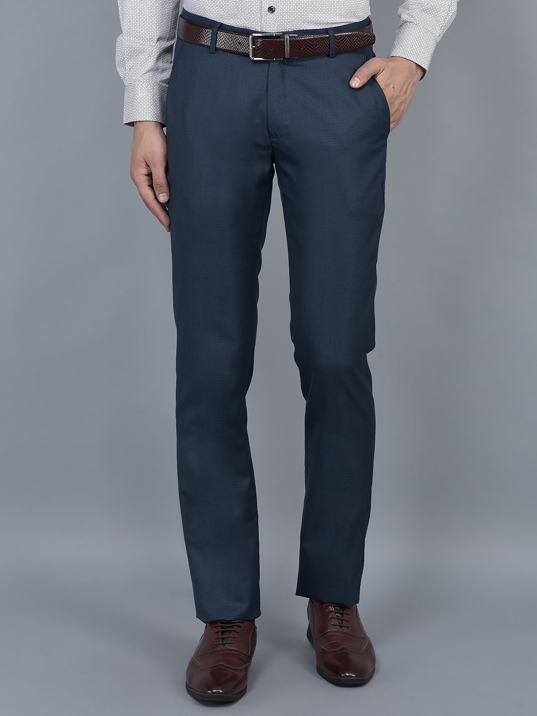 Elevate Your Style with our Cobb Blue Ultra Fit Formal Trouser